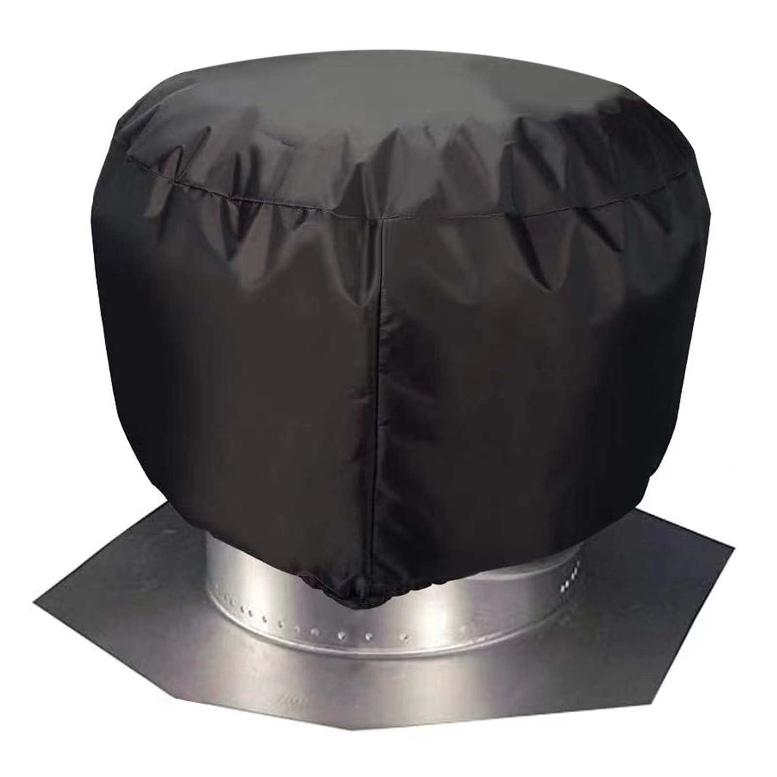 Turbine Roof Vent Cover House, Black Roof Turbine Hoods Shield Canvas, Adjustable Drawstring Turbine Ventilator Cover (20"x20"inches)