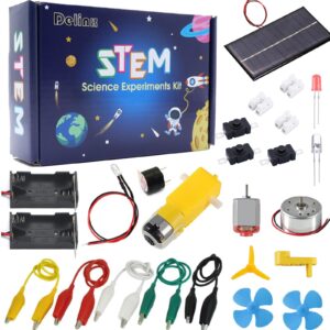 delinx fun physics science experiment kit: windmill generator,hand-cranked generator,solar power generator, basic electric circuit learning,diy educational stem project for kids & teens,girls & boys