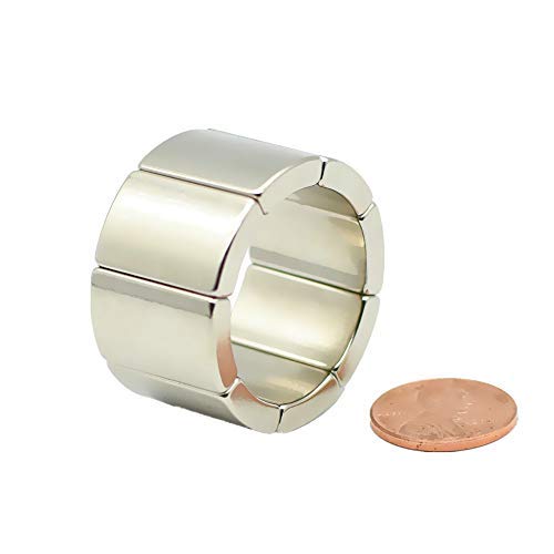 N42H NdFeB Arc Segment OR18xIR14x45deg.x20mm Strong Motor Magnets for Generators Wind Turbine Rotor Neodymium Permanent Magnet 36mm Diameter 20mm Height 8 Pack