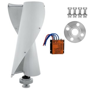 doonarces 400w 12v vertical wind turbine generator kit, helix maglev axis wind turbine generator with 2-blades wind power generator kit with pwm controller windmill generator system, white (12v)