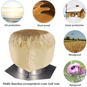 Turbine Roof Vent Cover,Turbine Ventilator Protector Shield 20"x20"inches(51cm*51cm) Waterproof Oxford Tarps Adjustable Drawstring Design (1 Pack 20‘’X20'')