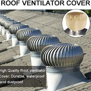 Turbine Roof Vent Cover,Turbine Ventilator Protector Shield 20"x20"inches(51cm*51cm) Waterproof Oxford Tarps Adjustable Drawstring Design (1 Pack 20‘’X20'')