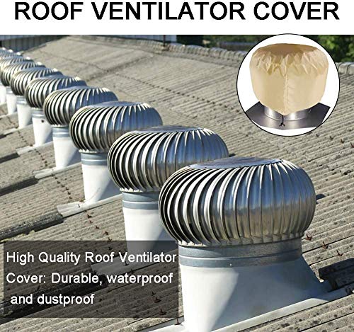 Turbine Roof Vent Cover,Turbine Ventilator Protector Shield 20"x20"inches(51cm*51cm) Waterproof Oxford Tarps Adjustable Drawstring Design (1 Pack 20‘’X20'')