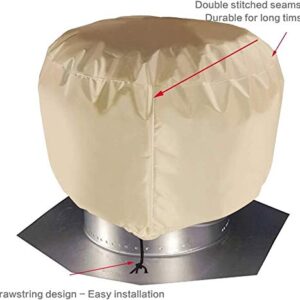 Turbine Roof Vent Cover,Turbine Ventilator Protector Shield 20"x20"inches(51cm*51cm) Waterproof Oxford Tarps Adjustable Drawstring Design (1 Pack 20‘’X20'')