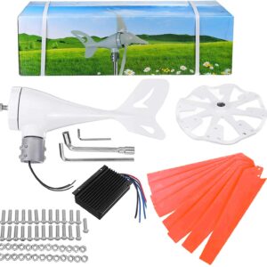 HUIZHITENGDA 12000W Vertical Axis Wind Turbines, 110V /220V Generator Lantern Motor Kit Windmill Energy Charge Turbines for Higher Power Generation(White),220v