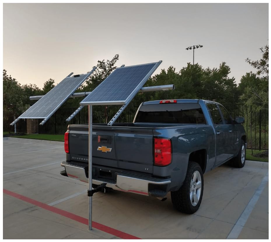 Wind Turbine Solar Panel Mount RV/Truck/Trailer Tow Hitch Portable (Fits 2" [ 2.375" ] Pipe)