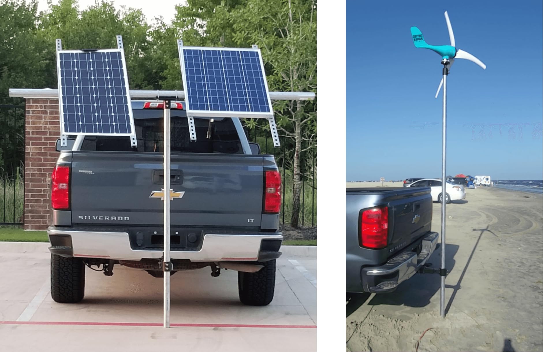 Wind Turbine Solar Panel Mount RV/Truck/Trailer Tow Hitch Portable (Fits 2" [ 2.375" ] Pipe)