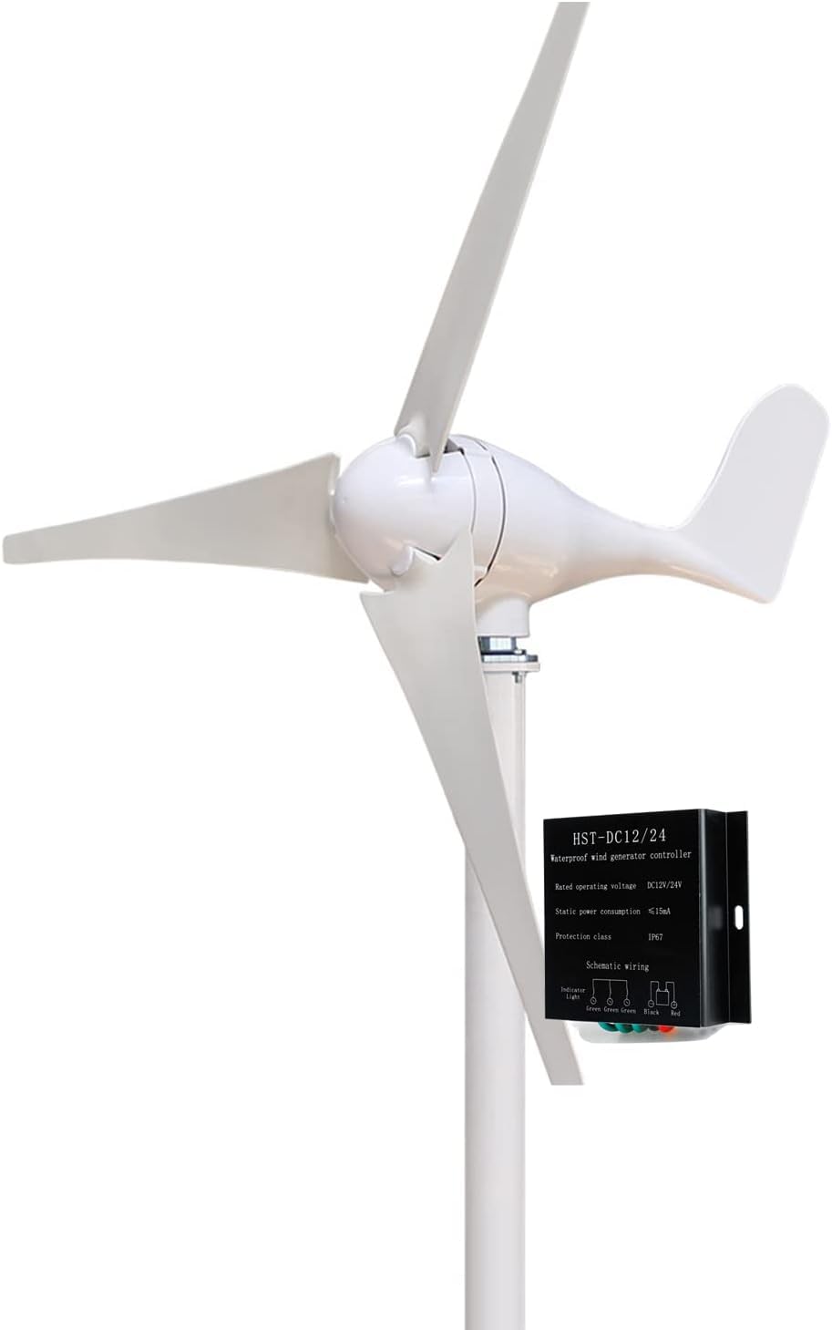 Wind Turbine 4000W Horizontal Wind Turbine Generator Kit 5 Blades Wind Turbine Motor with Charge Controller Home Power,220v