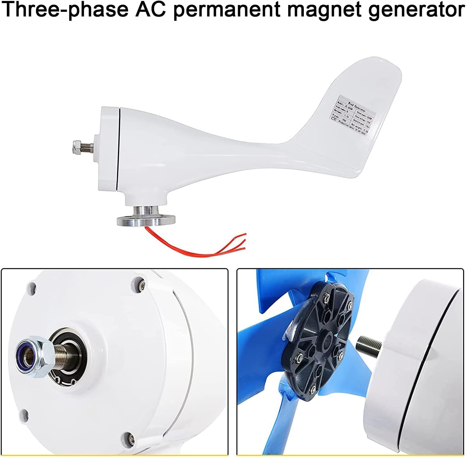 Wind Turbine 4000W Horizontal Wind Turbine Generator Kit 5 Blades Wind Turbine Motor with Charge Controller Home Power,220v