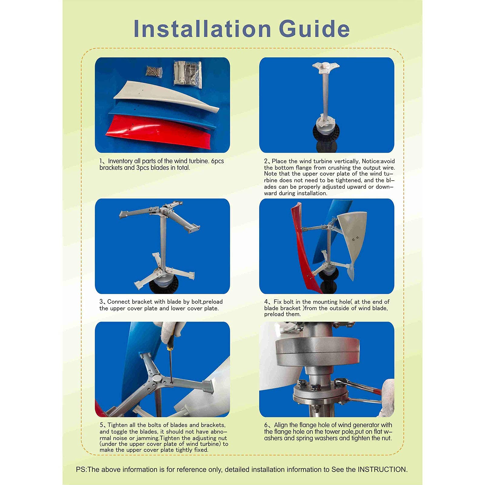 Wind Turbine Generator Kit, 12V 3 Blade Portable Vertical Helix Wind Power Turbine Generator Kit 1.3m/s Starting Wind Speed with Charge Controller for Marine RV Home Industrial Energy