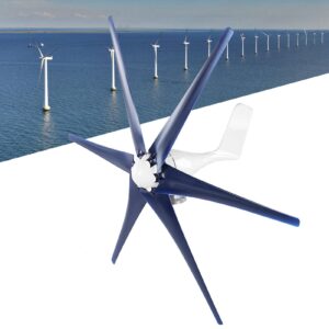 800W Wind Generator Kit 6 Blade Industrial Machinery Machine Professional Wind Turbines Small Windmill Generator (blue 24V)