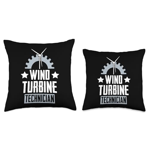 Repair Wind Energy Wind Turbine Technician Service Power Wind Turbine Technician Throw Pillow, 16x16, Multicolor