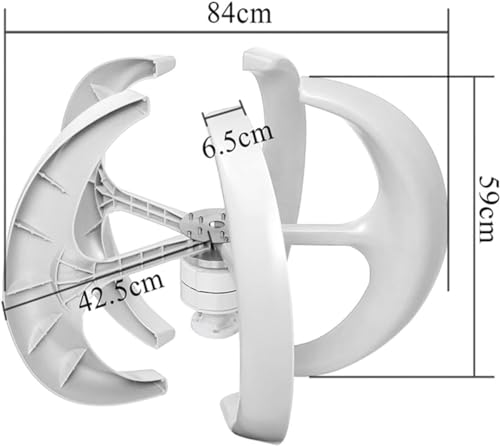 CHRISK 1000W Green Lantern Wind Turbine High Efficiency and Low Noise 5 Blade Wind Turbine with Controller,12v