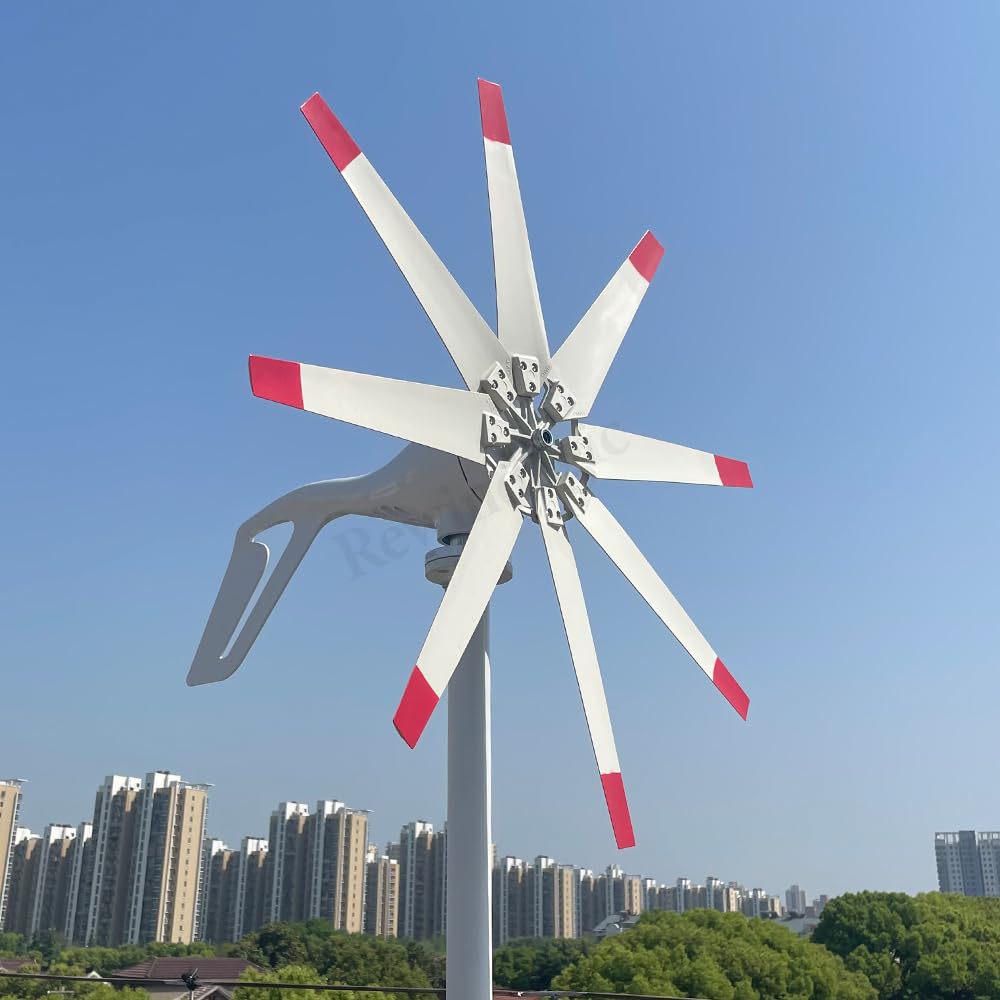 NINILADY 800W Wind Turbine 12V 24V 48V Wind Generator with MPPT Controller 8 Blades Free Energy for Home Yacht Yard Roof Boat Windmill (48V with MPPT Controller)