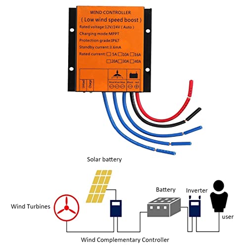 HUIZHITENGDA 8000W Waterproof Solarwind Turbine Controller,IP67 Waterproof DC 12V 24V 48V MPPT Charger Wind Turbine Controller for Wind Turbines and Water Turbines,12v