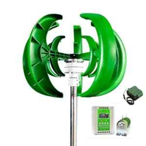 oloneto 1000w 12v24v48v green lantern wind turbine high efficiency and low noise 5 blade wind turbine with controller and handheld generator (color : green, size : 24v)