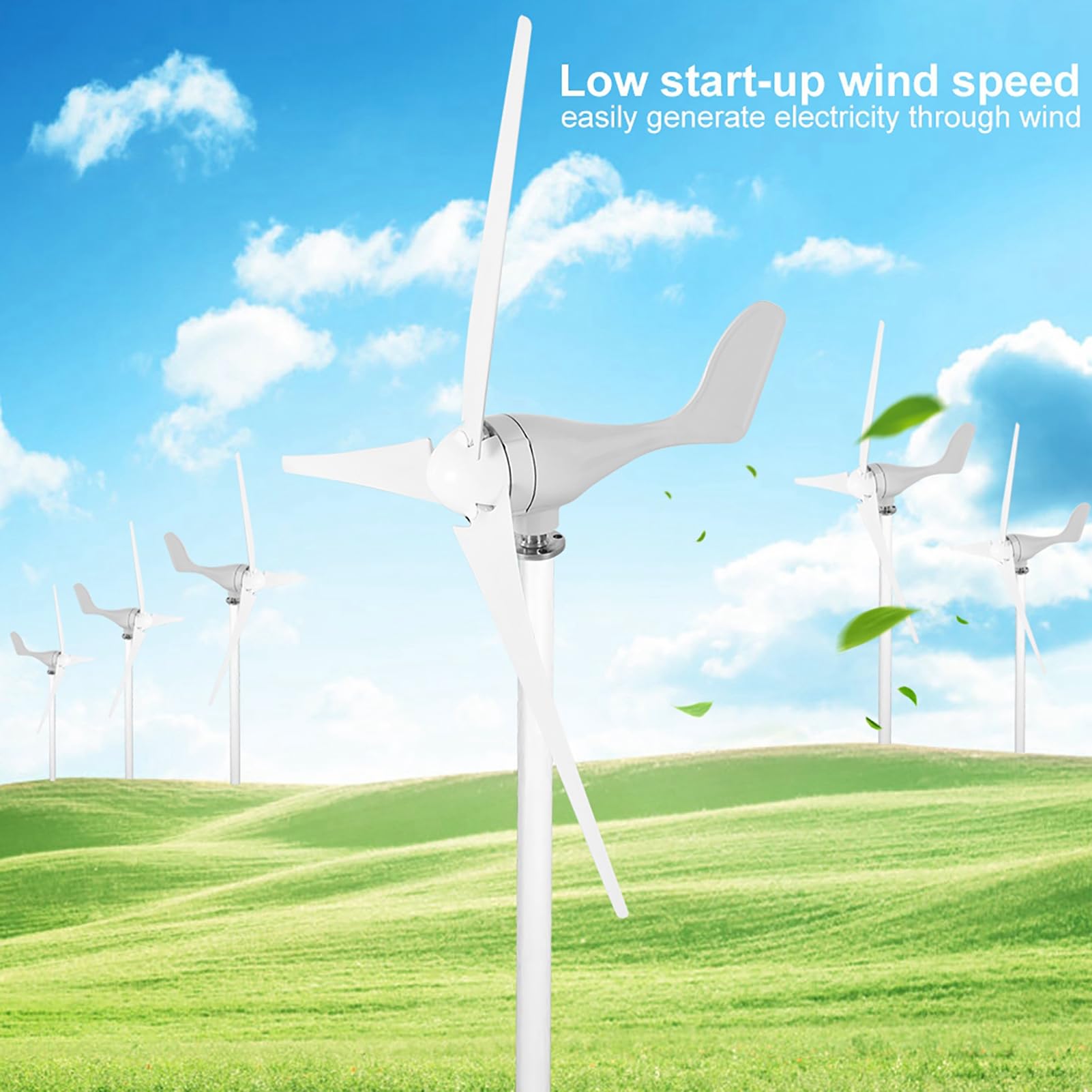 Xcello Wind Turbine Generator500w DC12V,3 Blades Wind Turbines,Wind Turbine Kit, Aluminum Alloy for Household and Industry Use