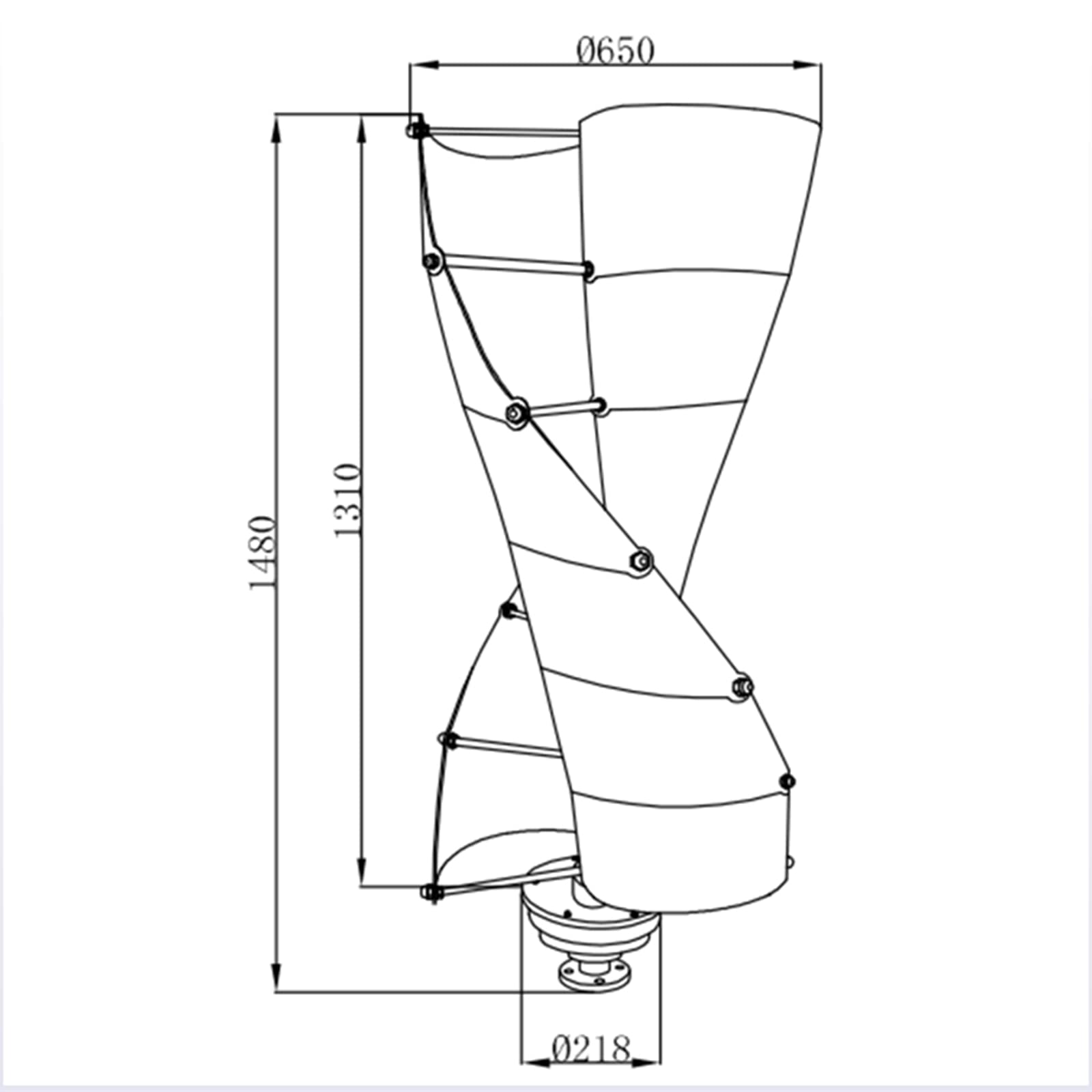 QAZNHODDS 8000W Vertical Wind Turbine, Permanent Magnet Generator 3 Phase 12V 24V 48V Noiseless Wind Turbine Generator,48V