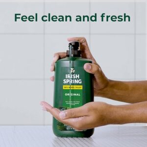 Irish Spring Men's Body Wash Pump, Original Body Wash for Men, Smell Fresh and Clean for 24 Hours, Cleans Body, Hands, and Face, Made with Biodegradable Cleansing Ingredients, 30 Oz Pump