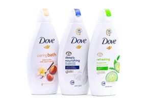 dove body wash variety pack- 3 assorted scents- 16.9 ounce / 500 ml nternational version