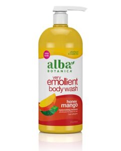 alba botanica very emollient body wash, honey mango, 32 oz