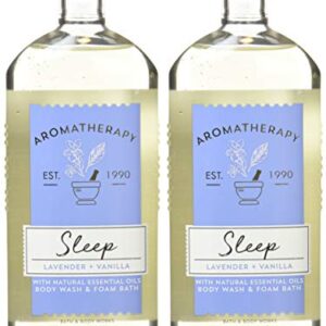 Bath and Body Works Aromatherapy Sleep Lavender Vanilla Body Wash Foam Bath 10 Ounces per bottle - 2 Pack