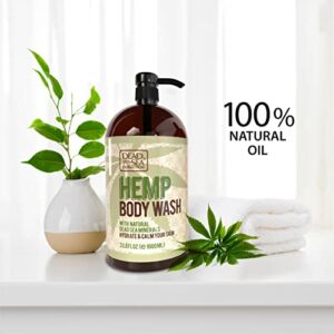 Dead Sea Collection Hemp Body Wash for Women and Men - with Dead Sea Minerals and Hamp Oil - Cleanses and Moisturizes Skin - Pack of 2 (67.6 fl. oz)