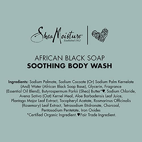 SheaMoisture Soothing Body Wash for Acne Treatment African Black Soap Paraben Free Body Wash ,13 Fl Oz (Pack of 1)