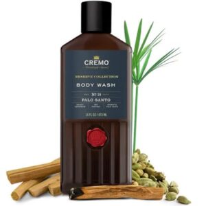 Cremo Rich-Lathering Palo Santo Body Wash for Men, Notes of Bright Cardamom, Dry Papyrus and Aromatic Palo Santo, 16 Fl Oz