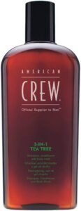 american crew shampoo, conditioner & body wash for men, 3-in-1, tea tree scent, 15.2 fl oz