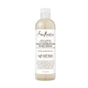 sheamoisture 100% virgin coconut oil daily hydration bubble bath & body wash, 13 fluid ounce