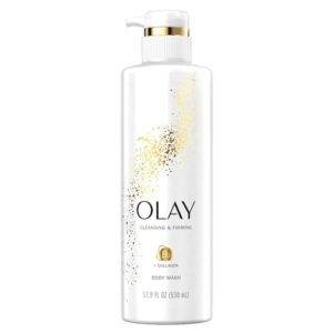 olay, cleansing & firming body wash with vitamin b3 & collagen, 17.9 fl oz