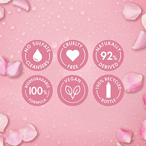 Love Beauty and Planet Plant-Based Body Wash Nourish and Illuminate Skin Rose Water and Niacinamide Made with Plant-Based Cleansers and Skin Care Ingredients 32.3 fl oz