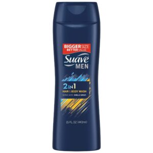 suave men 3in1 for everyday use hair, body and face wash fragrance bodywash, shower gel and shampoo for men 15 fl oz (pack of 6)