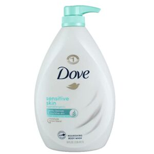 dove body wash, sensitive skin pump,34 fl oz (pack of 2)