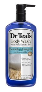 dr. teal's pure epsom salt body wash, detox, 24 fluid ounce