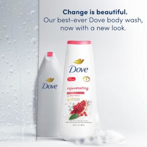 Dove Body Wash Rejuvenating Pomegranate & Hibiscus 4 Count for Renewed, Healthy-Looking Skin Gentle Skin Cleanser with 24hr Renewing MicroMoisture 20 oz