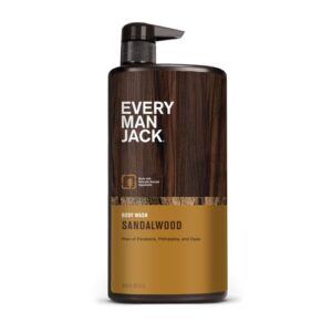 every man jack body wash, sandalwood 33.8-ounce moisturizing