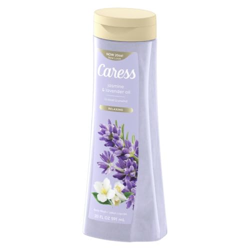 Caress Body Wash for Women, Jasmine & Lavender Oil, Relaxing Shower Gel to Rest & Unwind, 20 fl oz, 4 Pack