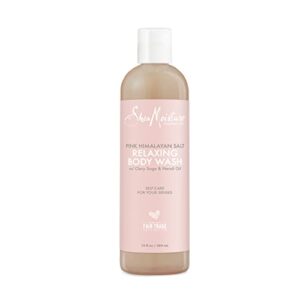 sheamoisture relaxing body wash all skin types cruelty free skin care made with fair trade shea butter, pink himalayan salt, sage, 13 ounce