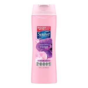 suave essentials body wash, sweet pea and violet, 15 fl oz (pack of 1)