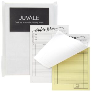 Juvale Set of 2 Work Order Forms with Carbon Copy, Invoice Book for Small Business Supplies, Black Scripted Design, 50 Receipts Per Pad for 50 Orders (5.5 x 8.5 Inches)