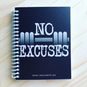 trainrite compact fitness journal - no excuses black (an exercise log book)