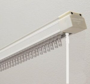 vertical blinds replacement headrail track custom made to your size, stack, and control type - complete with brackets and hardware (64.5 inches)