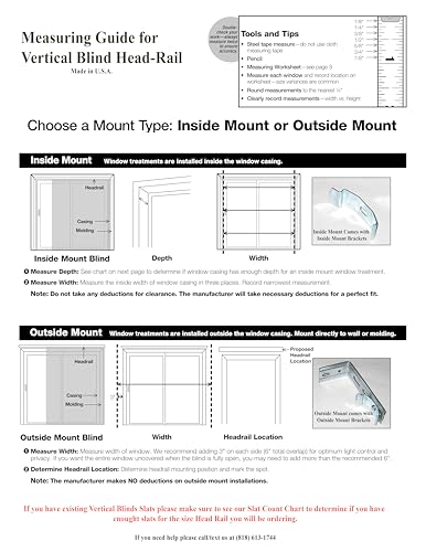 Vertical Blinds Replacement Headrail Track Custom Made to Your Size, Stack, and Control Type - Complete with Brackets and Hardware (64.5 inches)