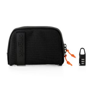 ongrok carbon technology pouch small (4x6), bamboo derived, durable zipper, combo locking wallet to stash away goods with care