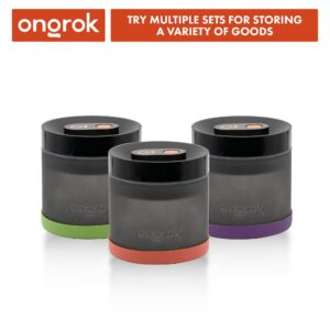 ONGROK Glass Storage Jar (400ml/1oz) with Vacuum Pump Technology, Air Proof Containers to Preserve Smell and Aroma (400ml)