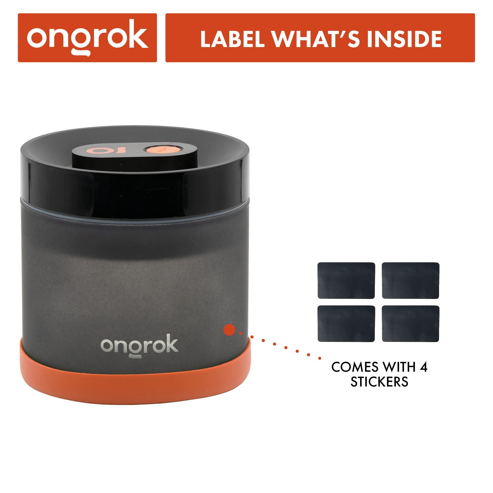 ONGROK Glass Storage Jar (400ml/1oz) with Vacuum Pump Technology, Air Proof Containers to Preserve Smell and Aroma (400ml)