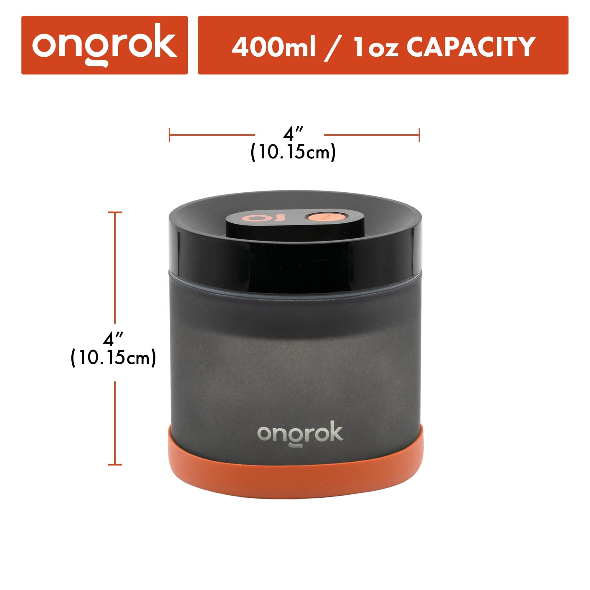 ONGROK Glass Storage Jar (400ml/1oz) with Vacuum Pump Technology, Air Proof Containers to Preserve Smell and Aroma (400ml)