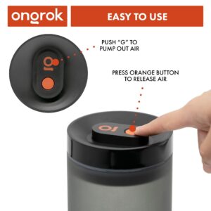 ONGROK Glass Storage Jar (400ml/1oz) with Vacuum Pump Technology, Air Proof Containers to Preserve Smell and Aroma (400ml)